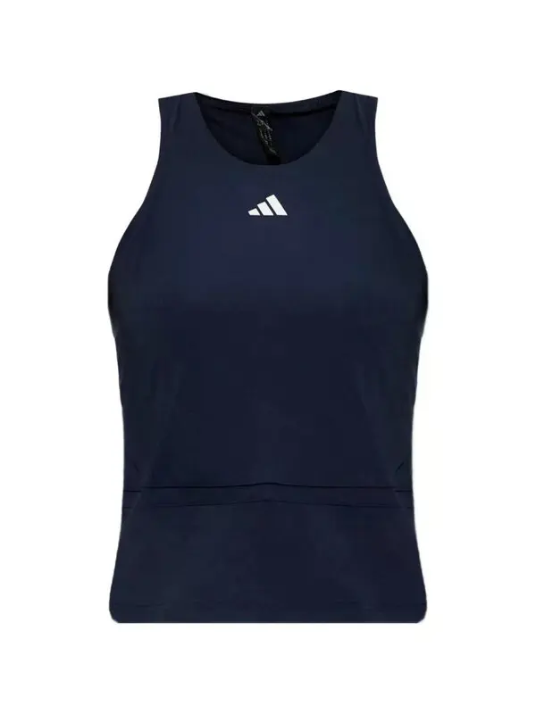 Adidas Logo-print Racerback Top - Blue