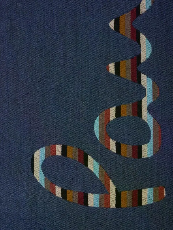 Paul Smith Navy 'multistripe Signature' Wool Scarf