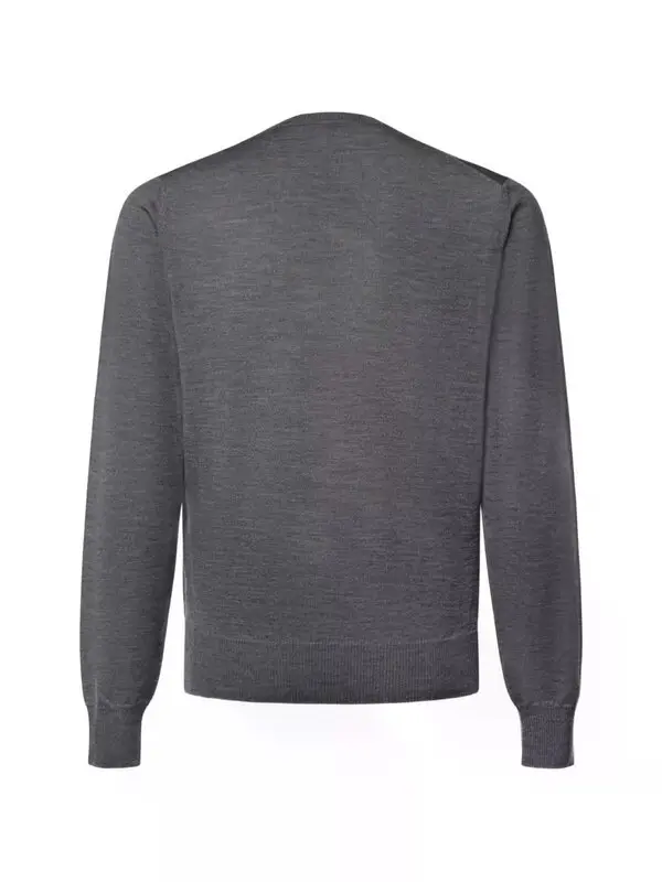 Emporio Armani Logo-embroidered Fine-knit Sweater
