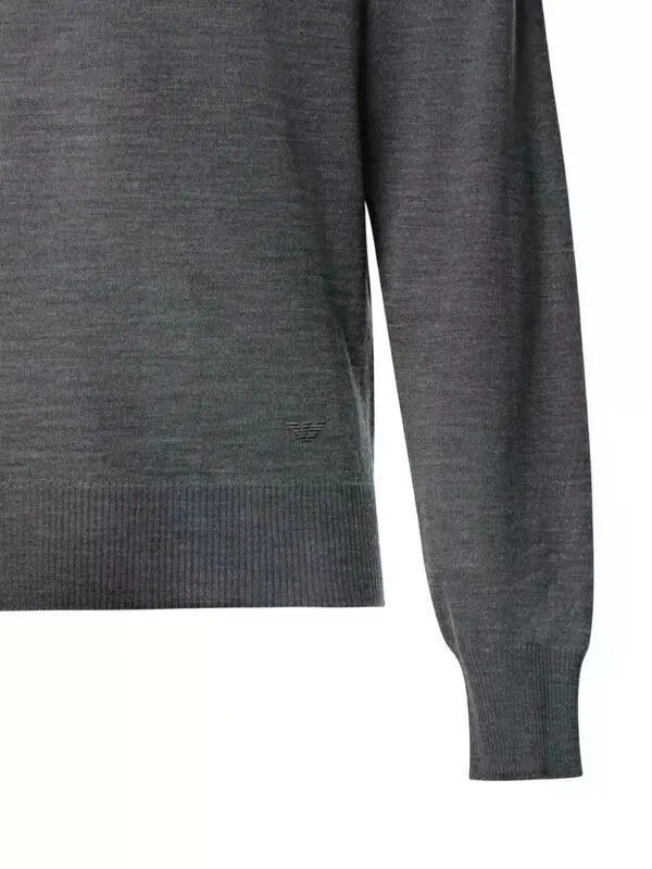 Emporio Armani Logo-embroidered Fine-knit Sweater