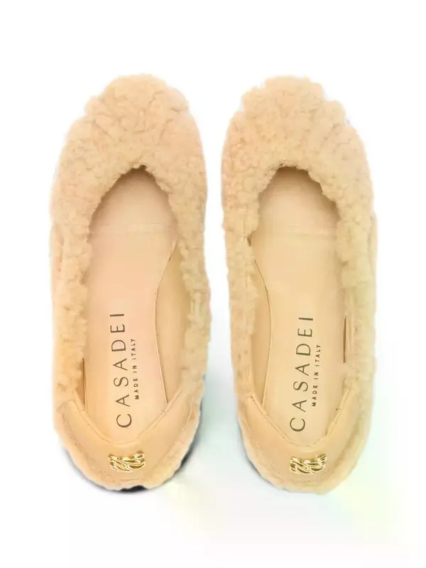 Casadei Marmolada Faux-fur Ballet Flats