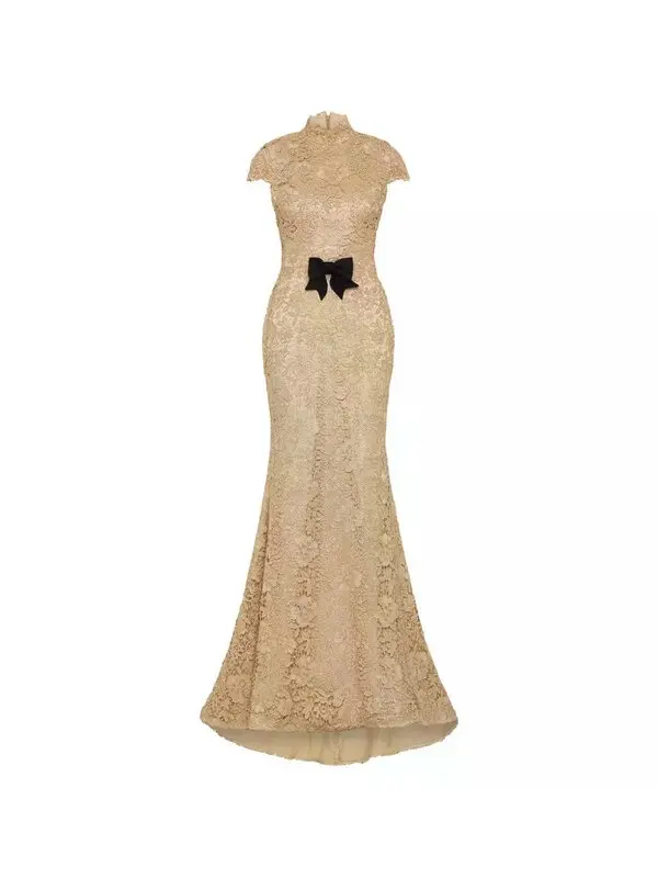 Rebecca Vallance Nottingham Short-sleeve Gown - Neutrals