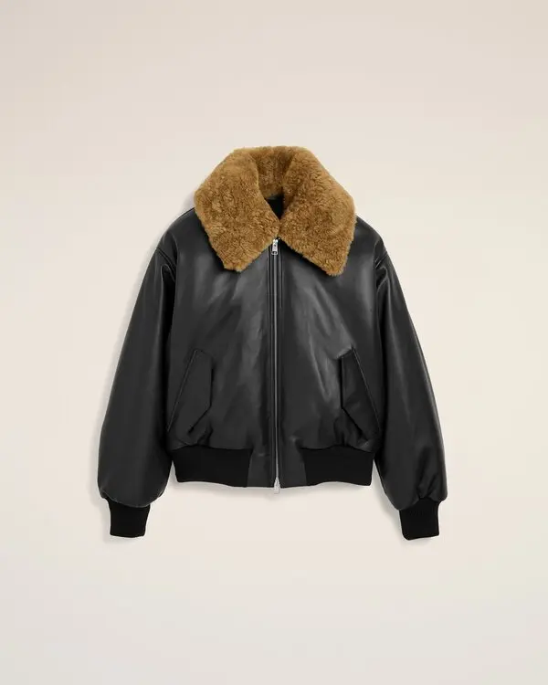 AMI Paris Lamb Leather Padded Jacket