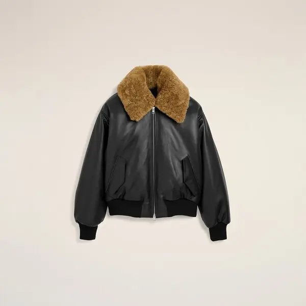AMI Paris Lamb Leather Padded Jacket