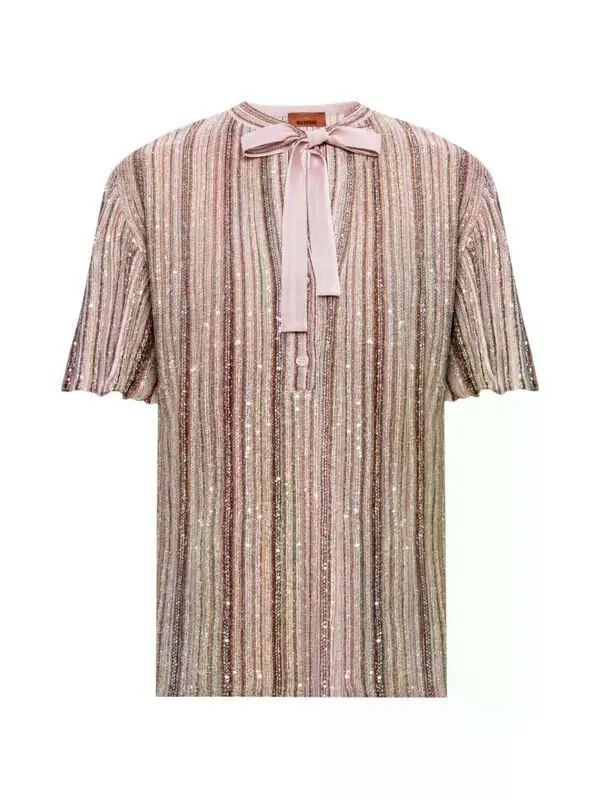 Missoni Sequin-embellished Pussy-bow Blouse