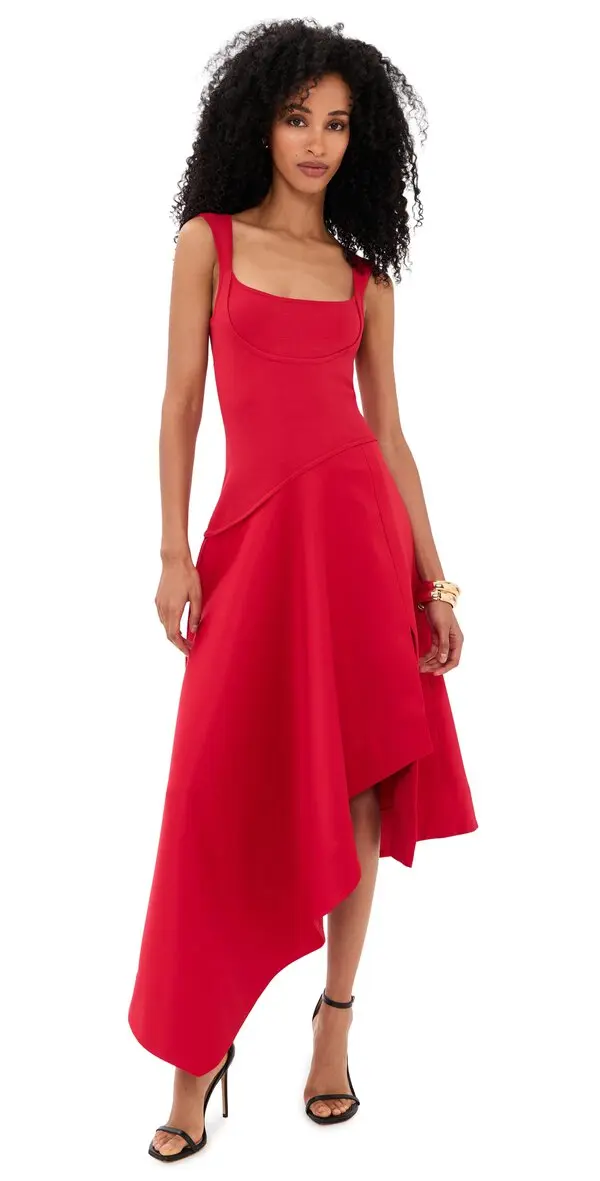 AMUR Scarlet Asymmetrical Day Dress