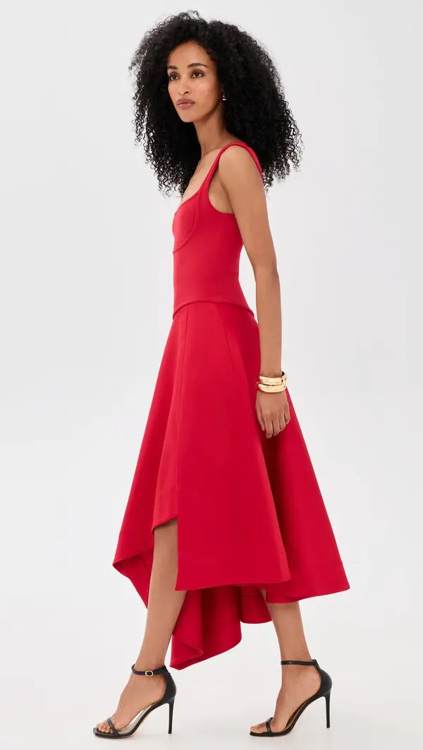 AMUR Scarlet Asymmetrical Day Dress