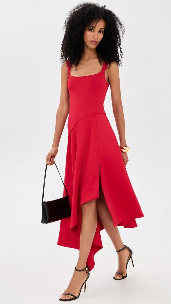 AMUR Scarlet Asymmetrical Day Dress