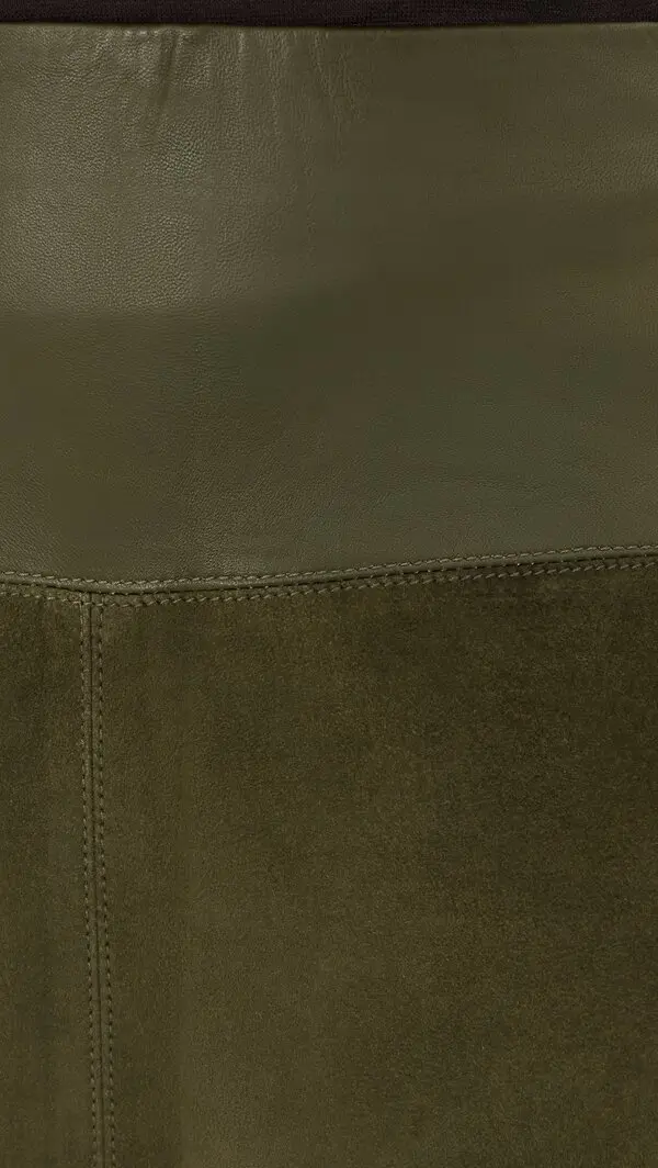 Tanya Taylor Suede Combo Hudson Skirt