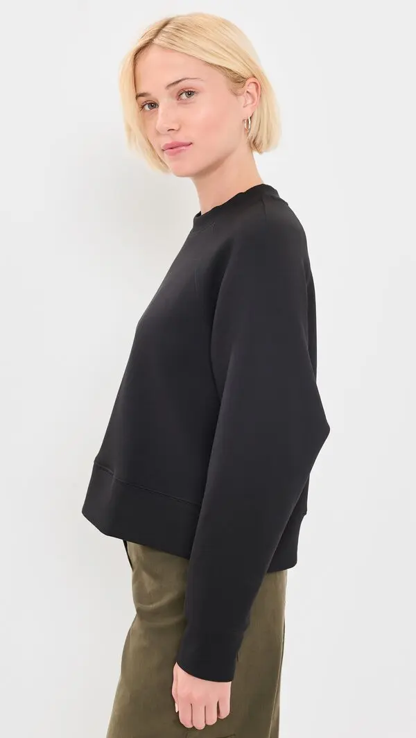PERFECTWHITETEE Nell Travel Crew Neck Sweatshirt - True Black