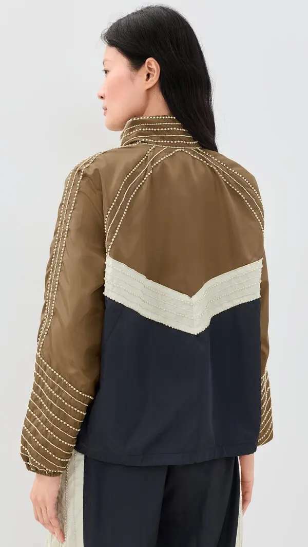Sea Quinn Embroidered Beaded Windbreaker