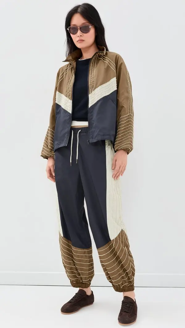 Sea Quinn Embroidered Beaded Windbreaker
