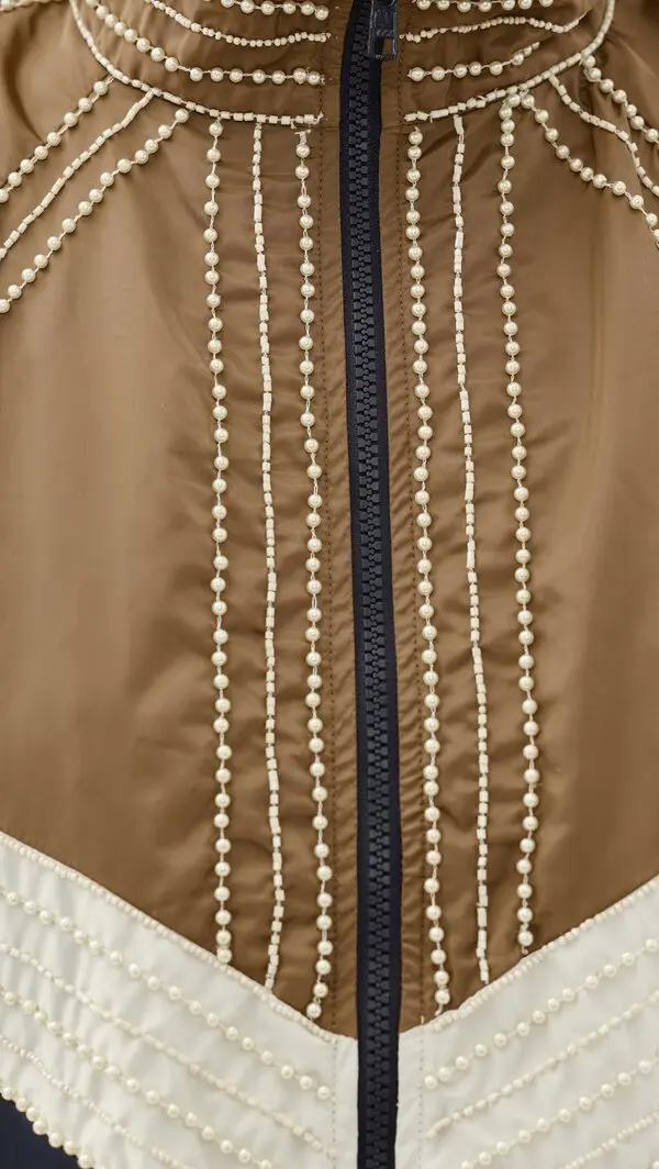 Sea Quinn Embroidered Beaded Windbreaker