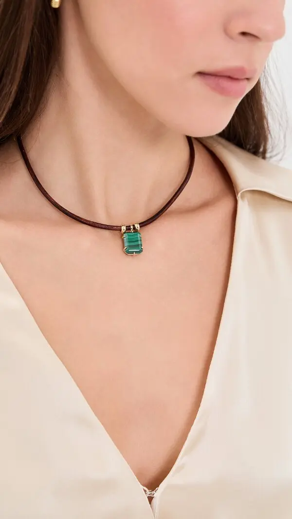 LACEY RYAN Malachite Prong Choker Necklace