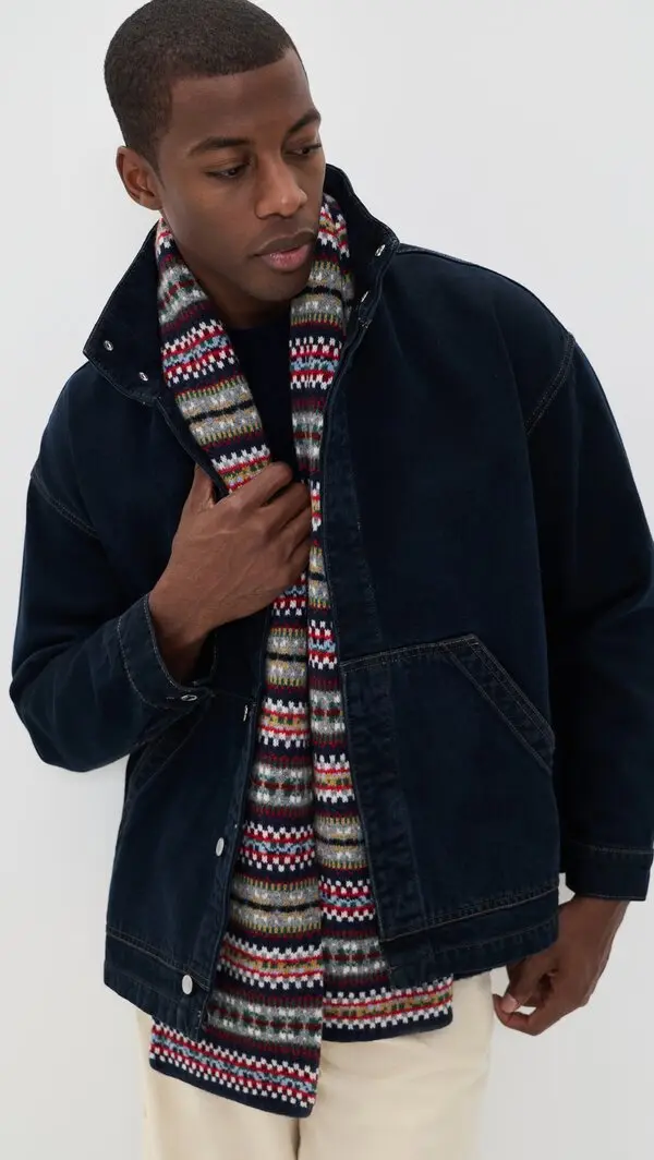 Barbour Scotland Fair Isle Knitted Scarf