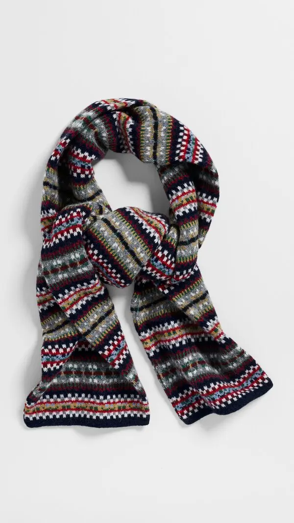 Barbour Scotland Fair Isle Knitted Scarf