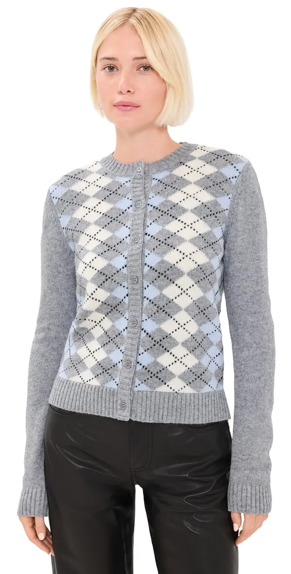 GUIZIO Argyle June Relaxed Cardigan