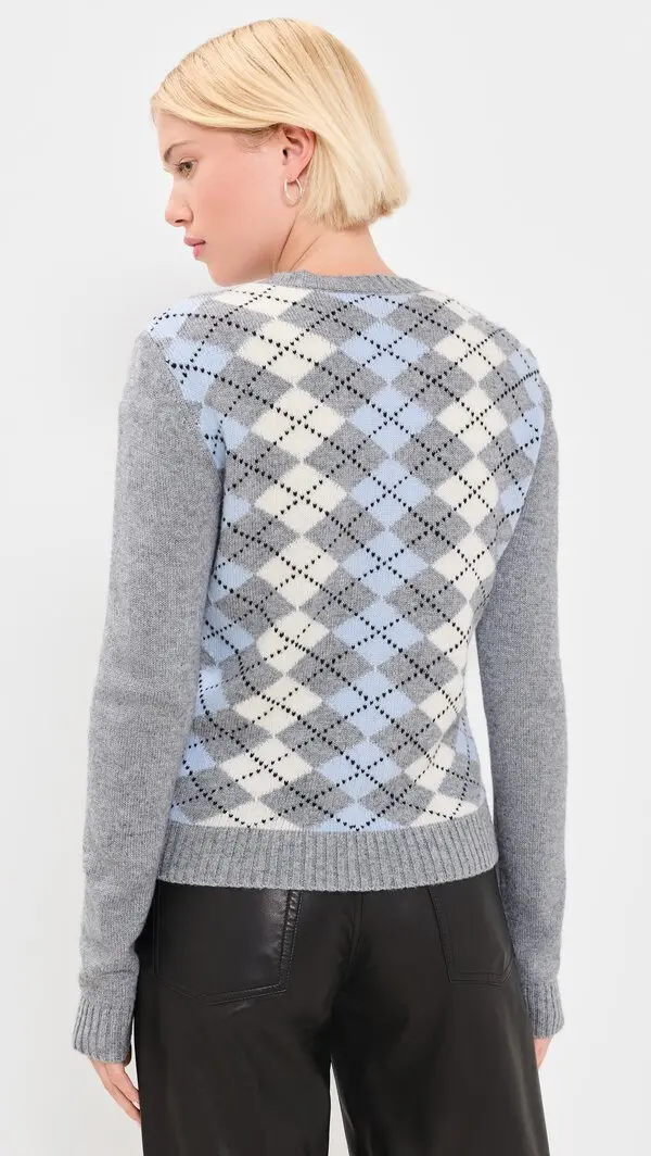 GUIZIO Argyle June Relaxed Cardigan