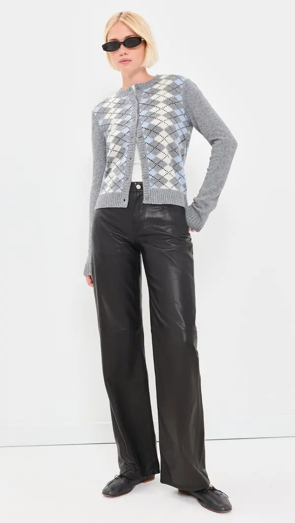 GUIZIO Argyle June Relaxed Cardigan