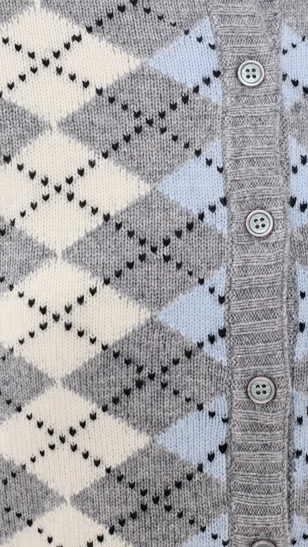 GUIZIO Argyle June Relaxed Cardigan