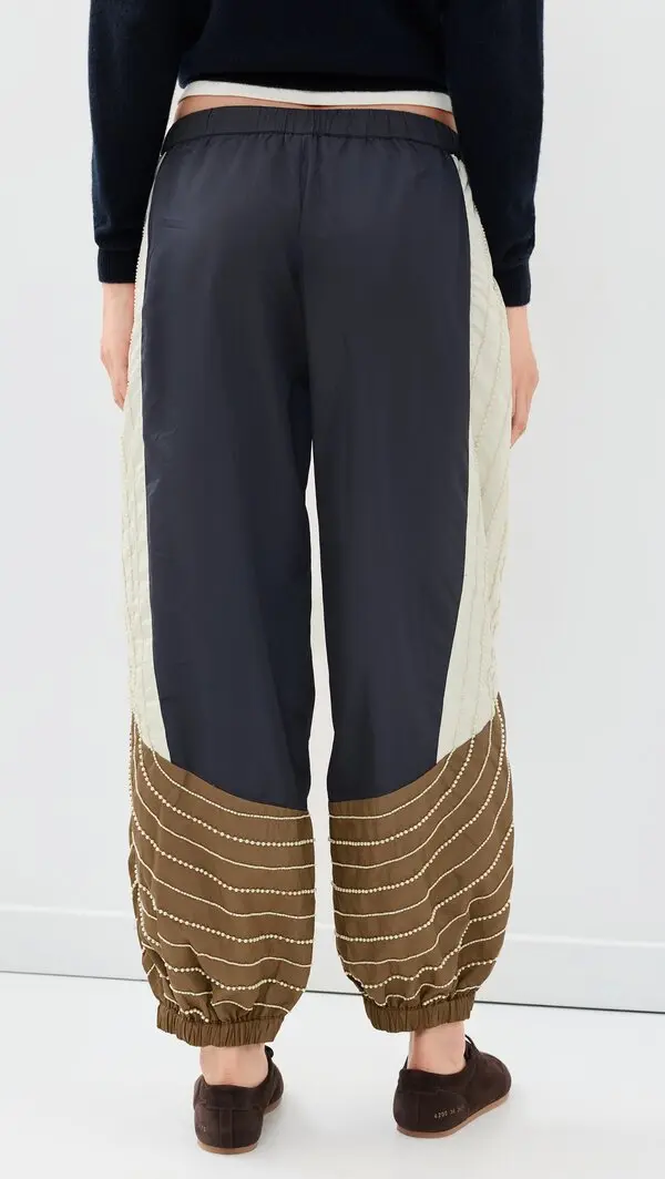 Sea Quinn Embroidered Beaded Joggers