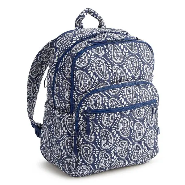 VERA BRADLEY Large Bancroft Backpack In Waves Paisley - Blue
