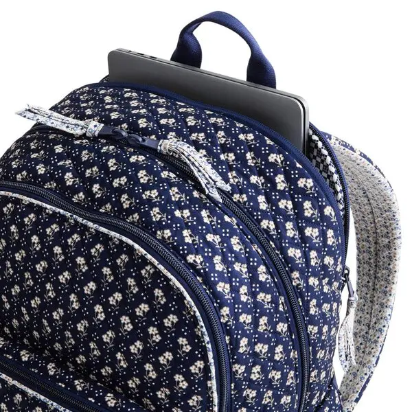 VERA BRADLEY Large Bancroft Backpack In Rachel Ditsy Peacoat