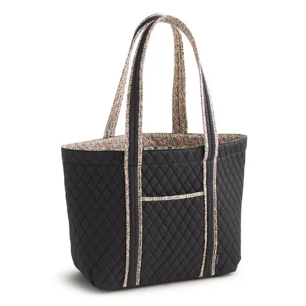VERA BRADLEY Hathaway Reversible Tote Bag In Moonless Night - Black