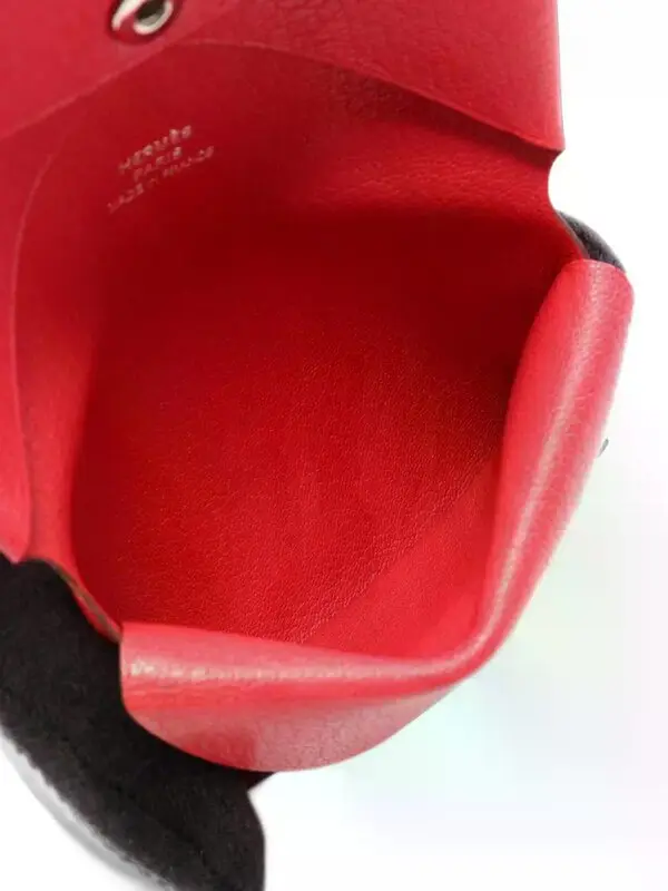 Hermès 2022 Calvi Duo Leather Coin Purse - Red