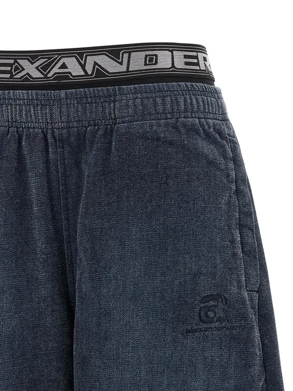 Alexander Wang Denim Pants With Elastic Waistband - Black