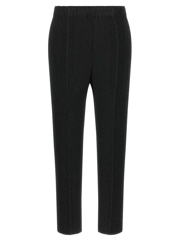 Issey Miyake Rhombus Pleats' Pants - Black