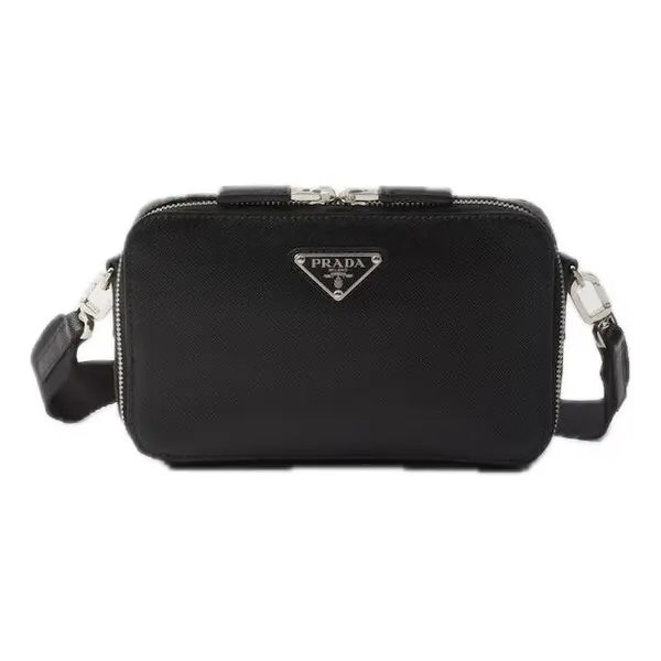 Prada Brique Saffiano Leather Bag - Black