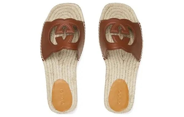 Gucci Interlocking G Cut-out Slide 'brown Beige