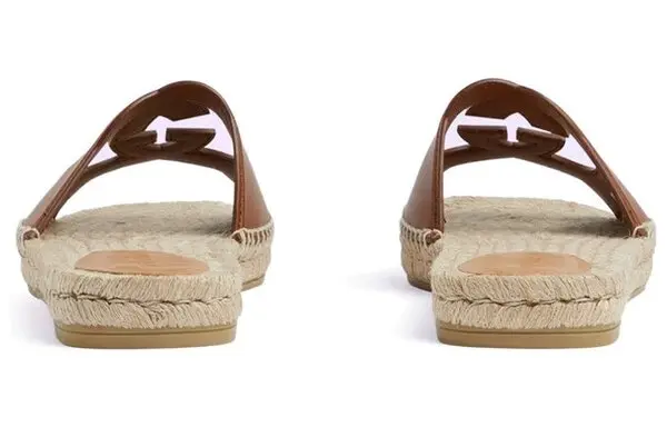 Gucci Interlocking G Cut-out Slide 'brown Beige