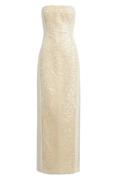 Shona Joy Eluna Sequin Strapless Column Gown