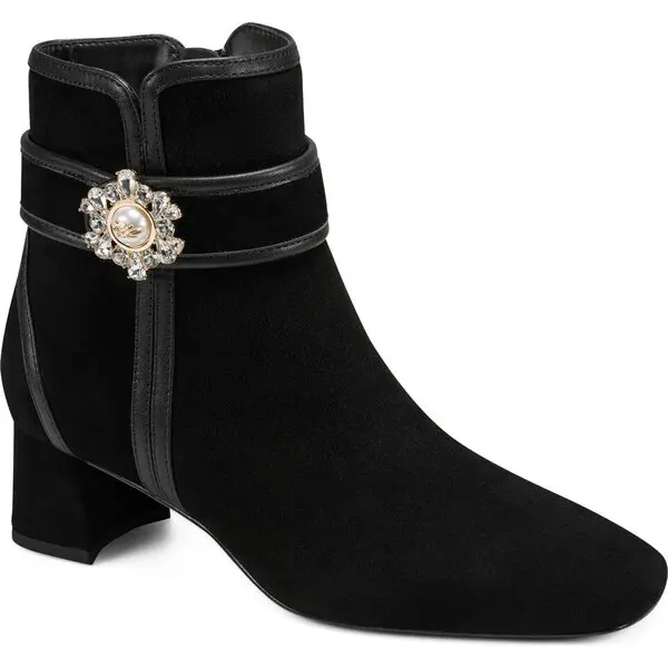 Karl Lagerfeld Paris Serafina Ii Leather Bootie - Black