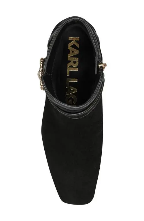 Karl Lagerfeld Paris Serafina Ii Leather Bootie - Black