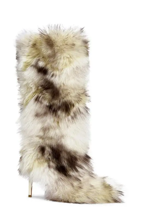 AZALEA WANG Upstarter Faux Fur Knee High Boot