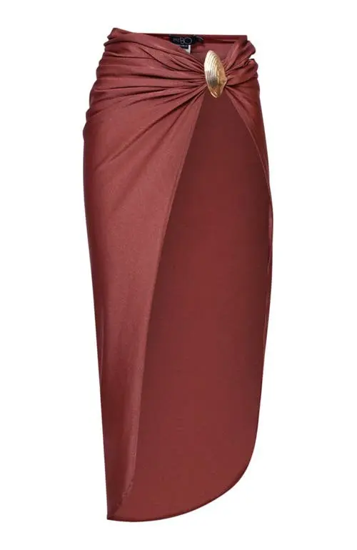 PatBO Golden Dune Lycra Long Beach Skirt