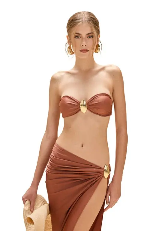 PatBO Golden Dune Lycra Long Beach Skirt