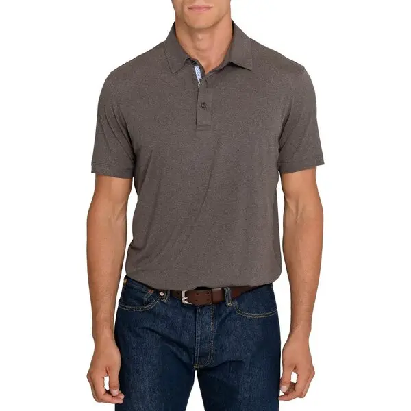 CON.STRUCT Slim Fit Newport Butter-soft Short Sleeve Polo - Mole