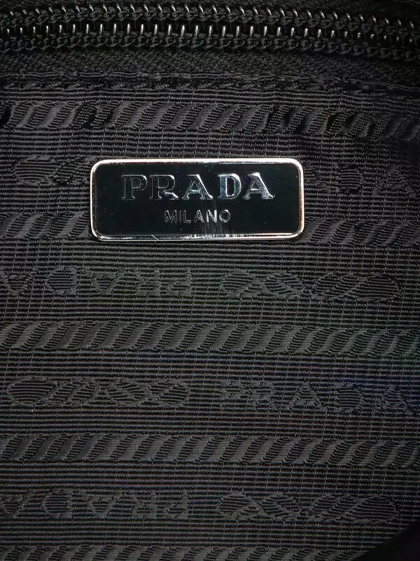 Prada 2000-2013 Saffiano Trimmed Tessuto Wristlet Zip Pouch