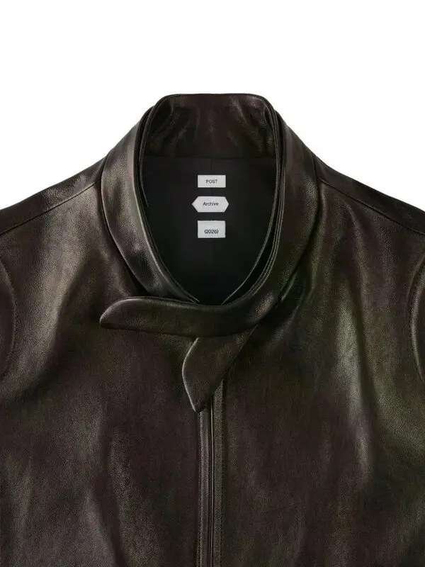 POST ARCHIVE FACTION Rider Zip-up Leather Jacket