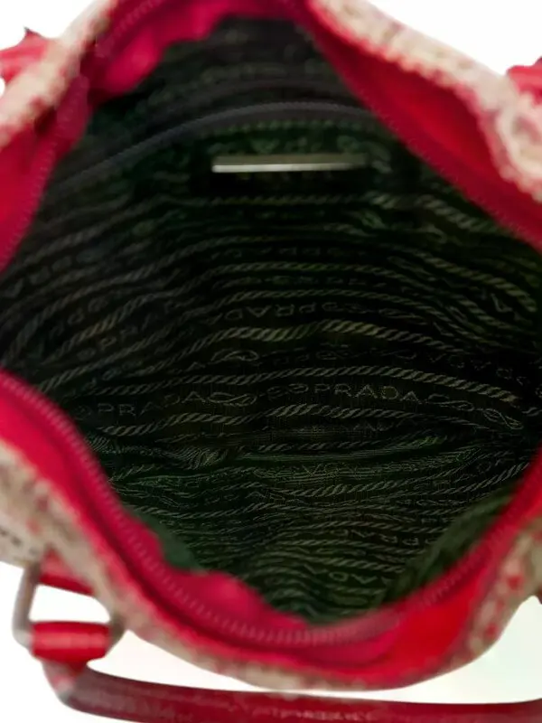 Prada 2000-2013 Vitello Trimmed Tweed Flat Tote Bag