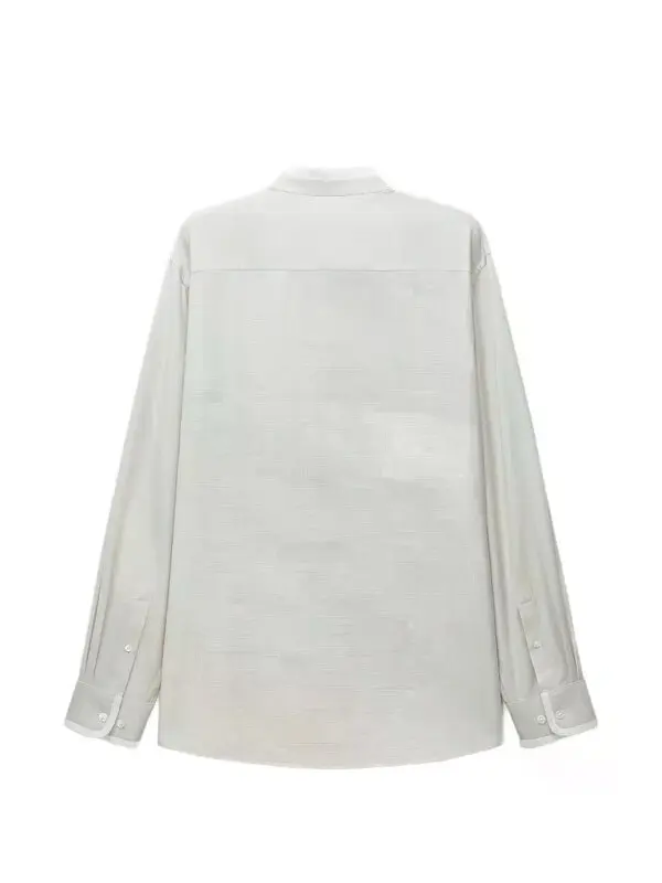 Shanghai Tang Contrast-trim Mandarin Shirt