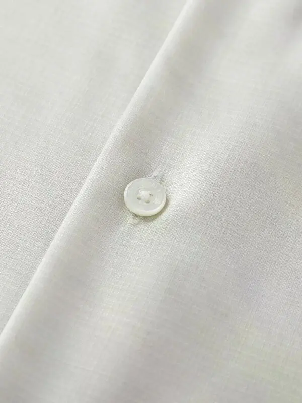 Shanghai Tang Contrast-trim Mandarin Shirt