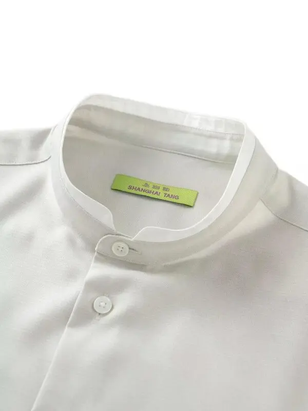 Shanghai Tang Contrast-trim Mandarin Shirt