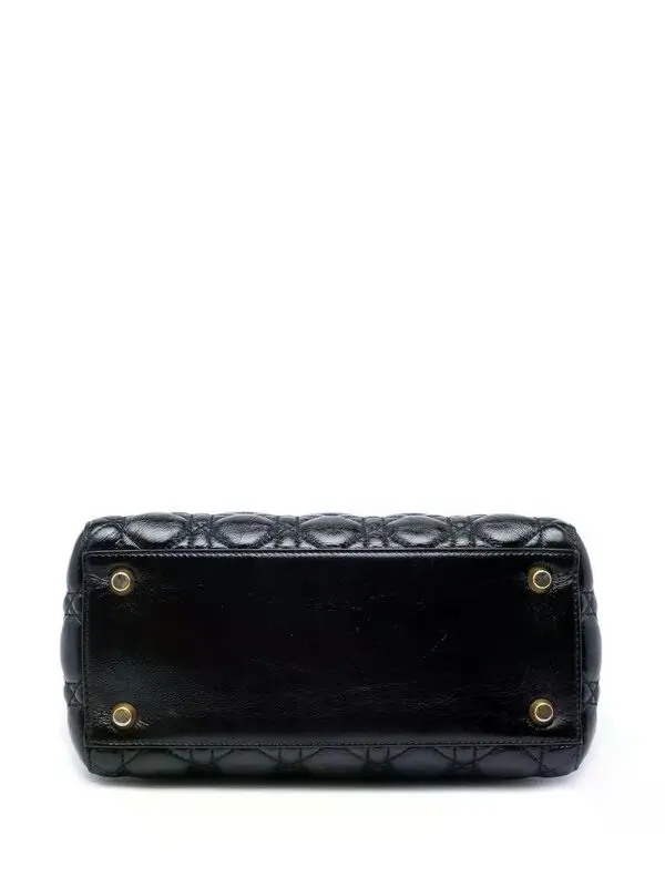 Dior 2017 Medium Crinkled Patent Cannage Supple Lady Satchel