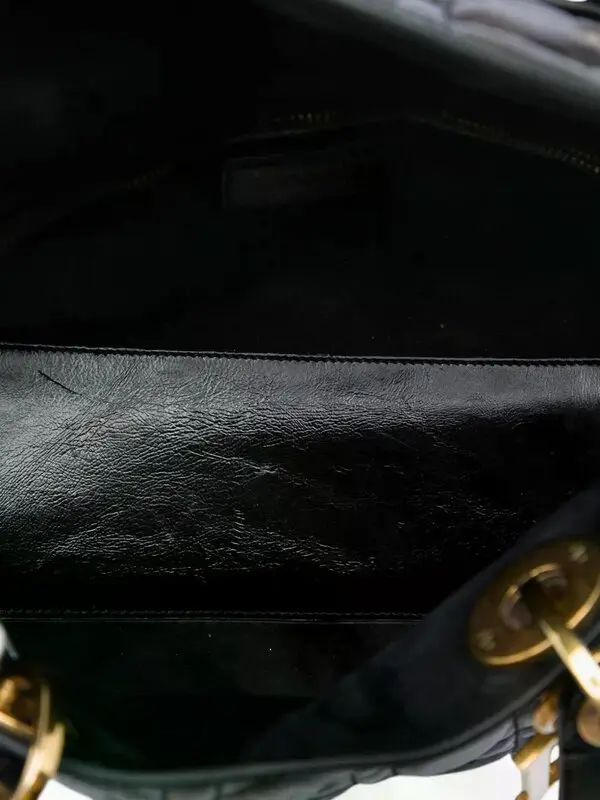 Dior 2017 Medium Crinkled Patent Cannage Supple Lady Satchel