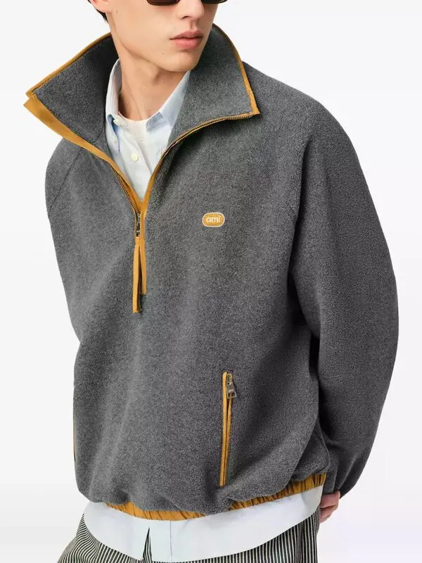 AMI Paris Fleece Vareuse With Patch